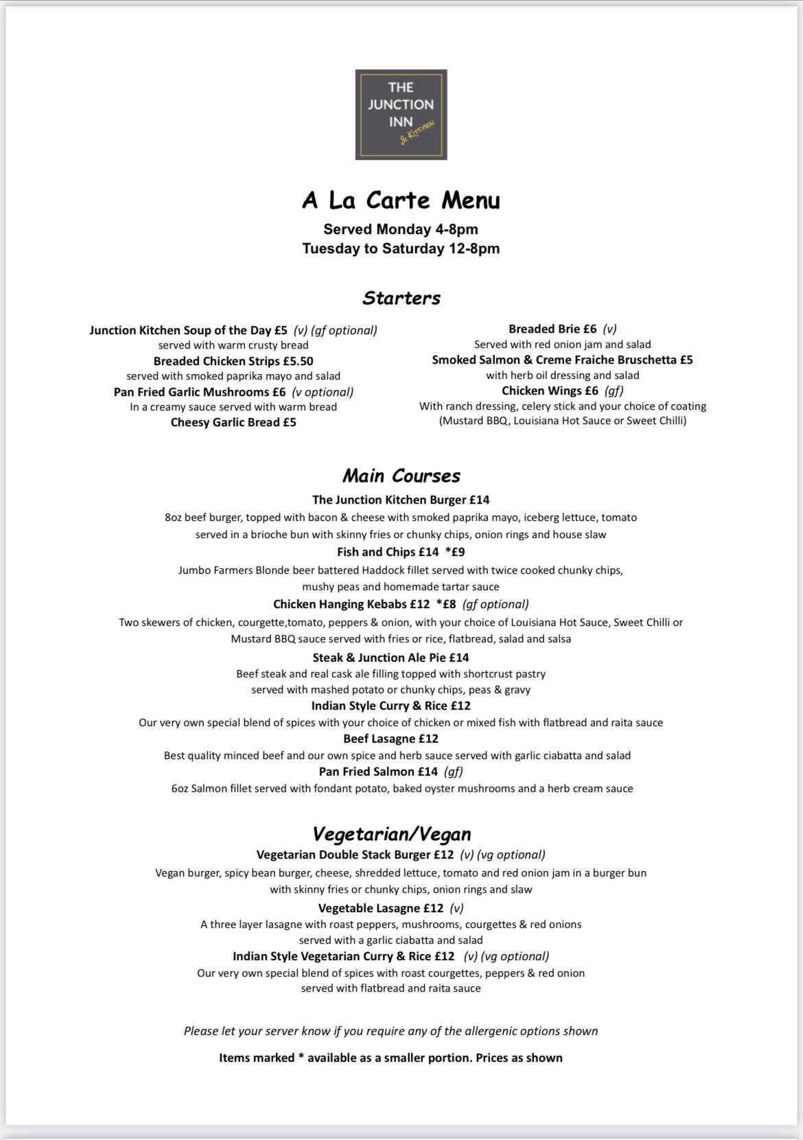 Menu at The Junction Inn & Kitchen pub & bar, Bradford