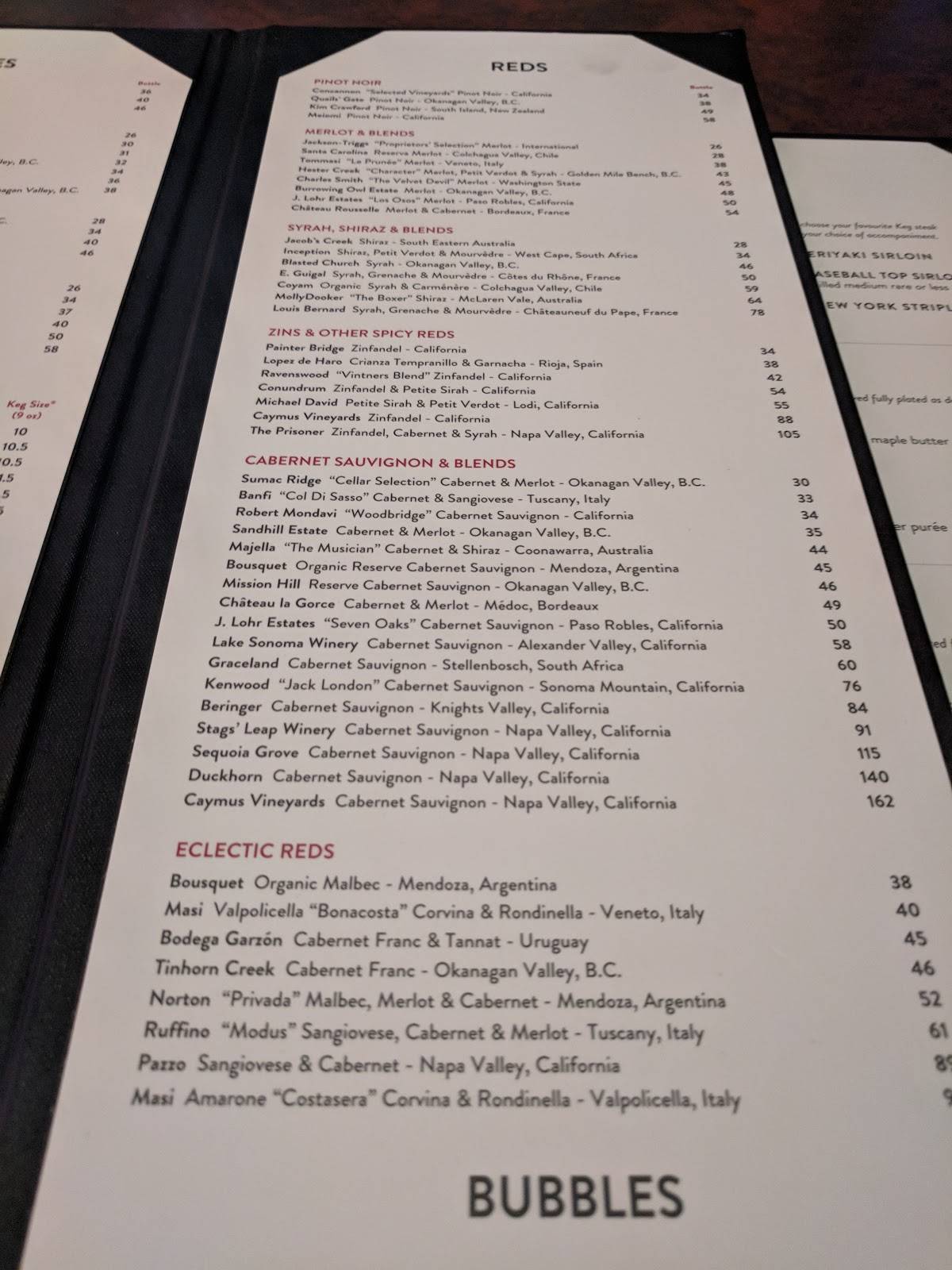 Menu at The Keg Steakhouse + Bar - Nanaimo, Nanaimo
