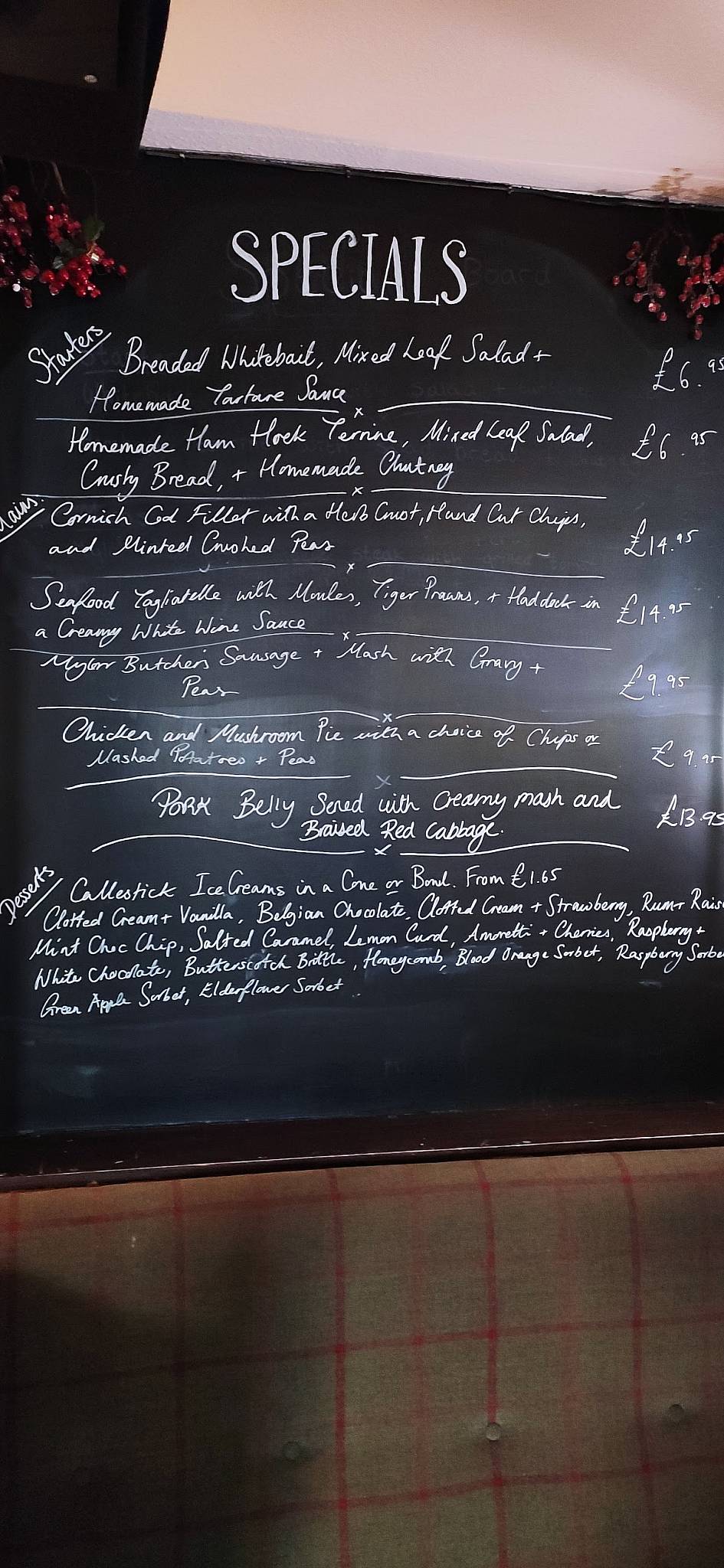 Menu at The Lemon Arms pub & bar, Falmouth