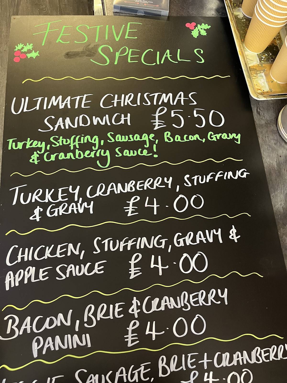 Menu at The Old Fire Station Cafe, Elland
