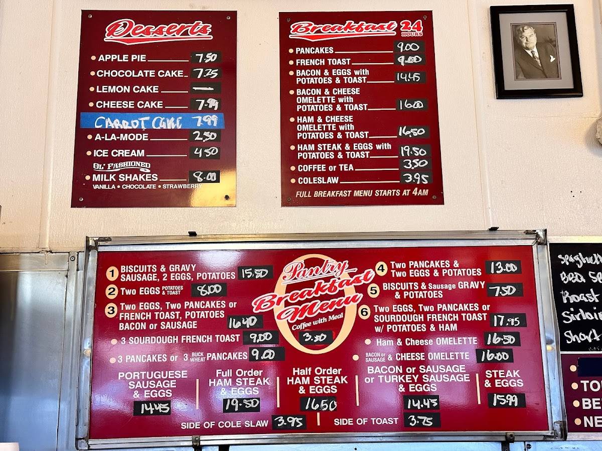 Menu at The Original Pantry Cafe, Los Angeles