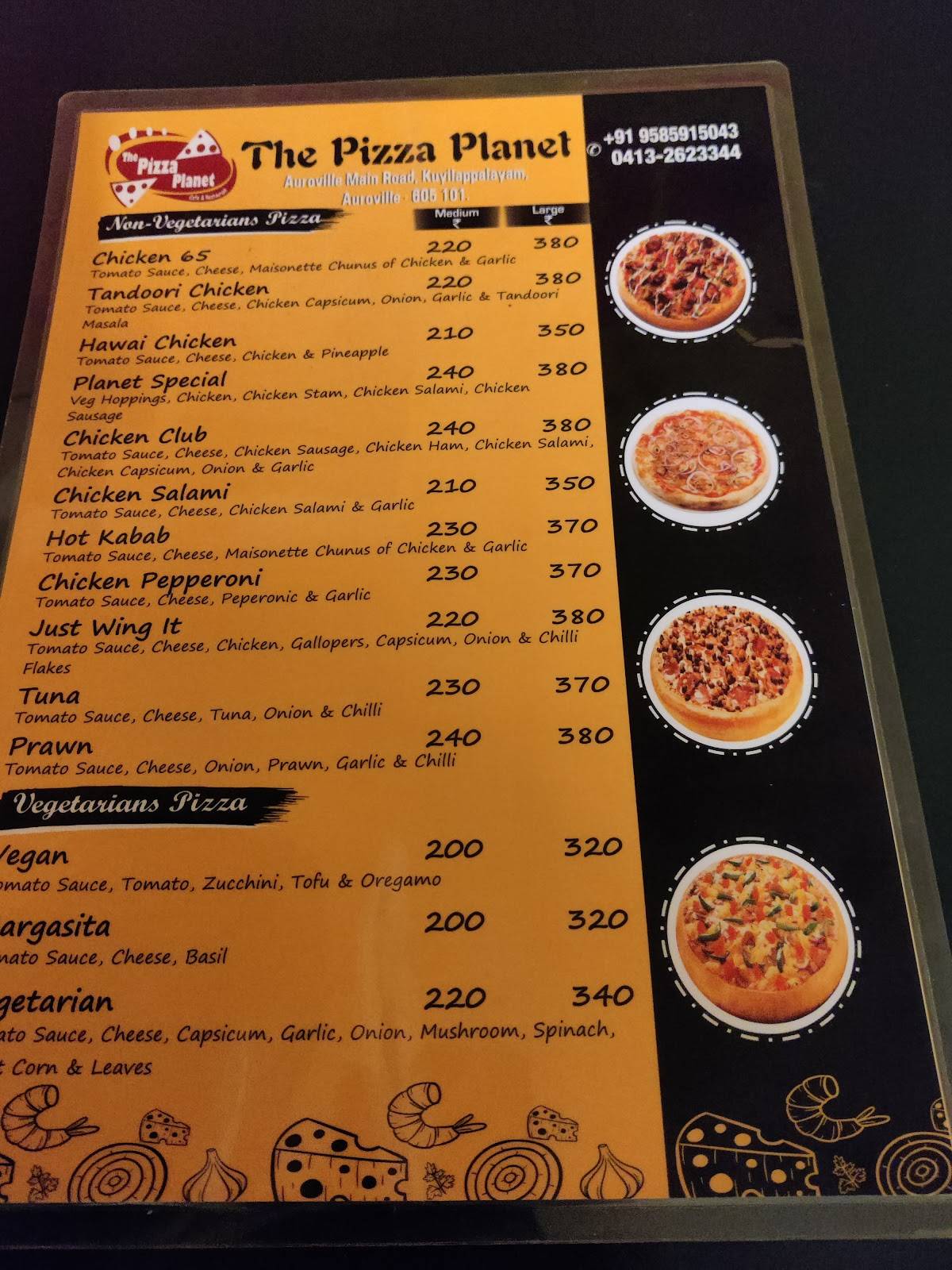Menu at The Pizza Planet Cafe & Restaurant, Kuilapalayam