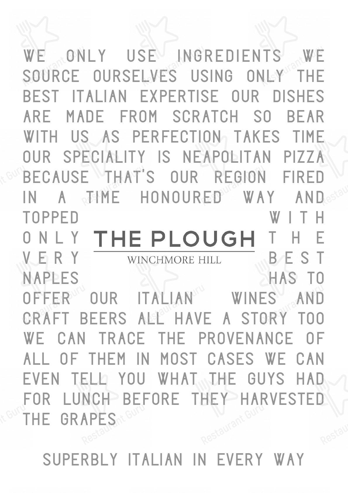 Menu at Plough Inn pub & bar, Shustoke, Back Ln