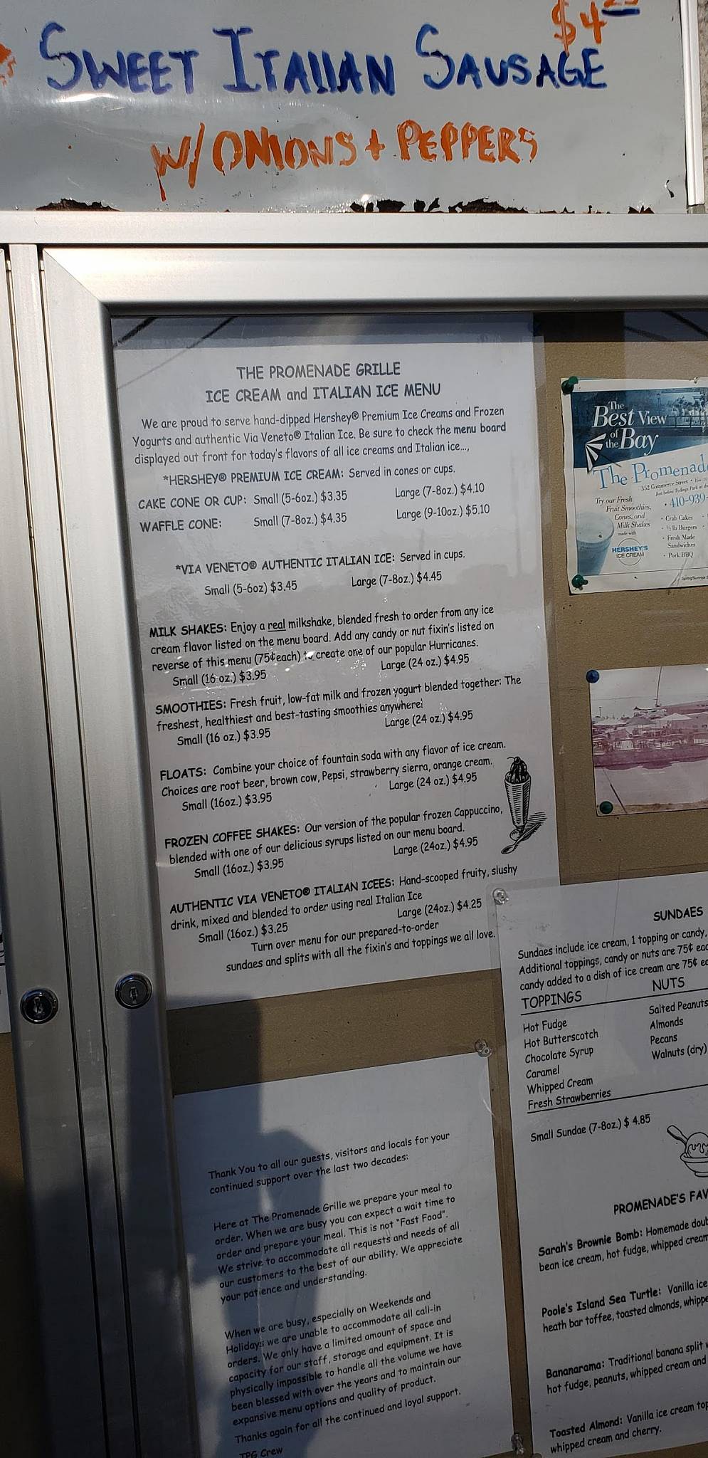 Menu at The Promenade Grille restaurant, Havre de Grace