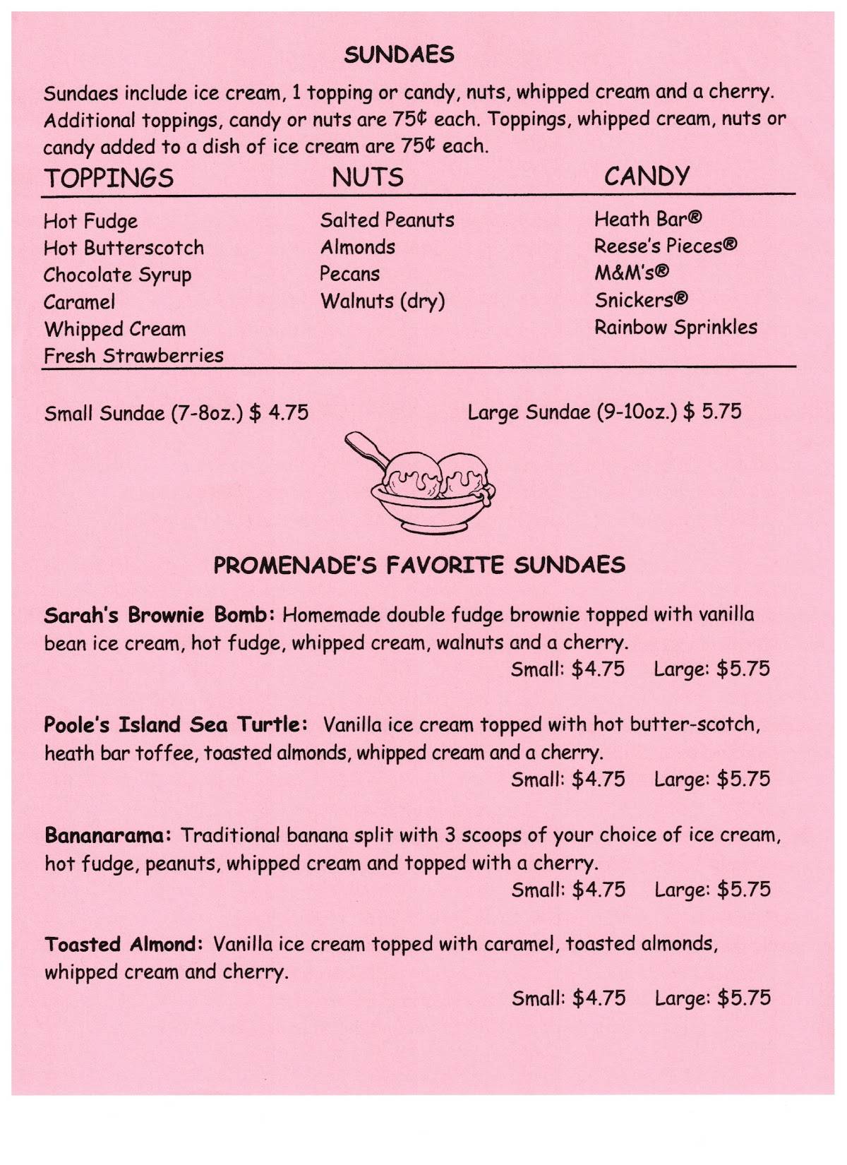 Menu at The Promenade Grille restaurant, Havre de Grace