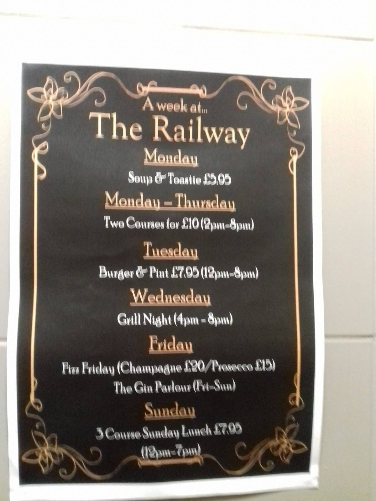 Menu at The Railway pub & bar, Liverpool, 18 Tithebarn St