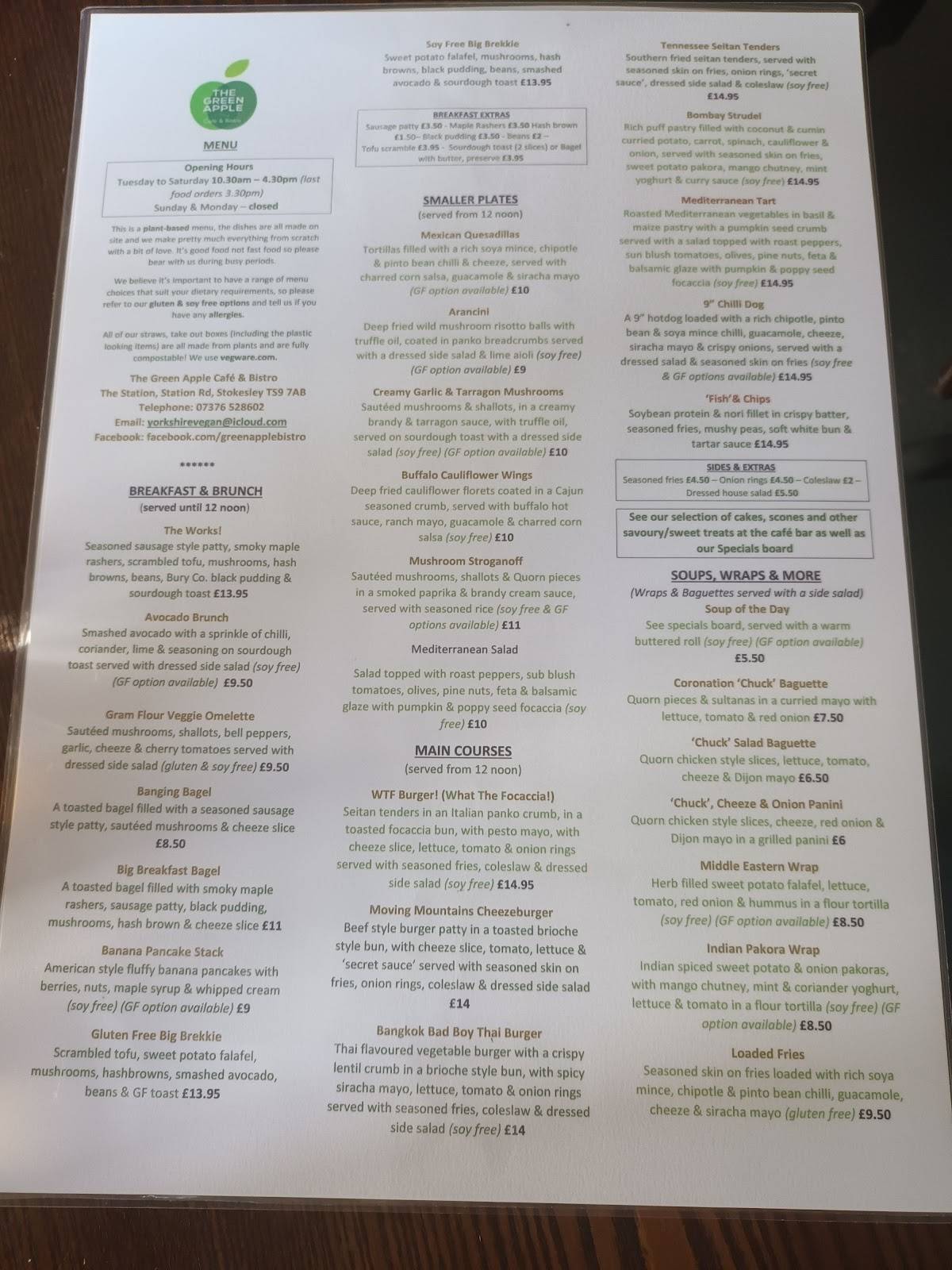 Menu at The Station Coffee + Kitchen restaurant, Stokesley
