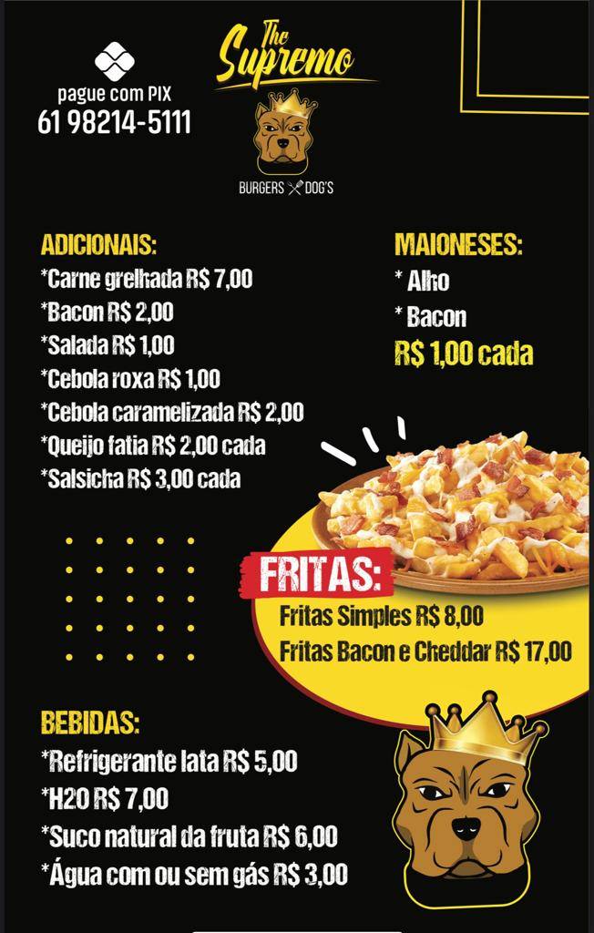 Menu at The Supremo restaurant, Brasília