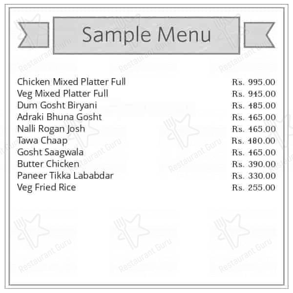 Menu at The Yellow Chilli Restaurant, Siliguri