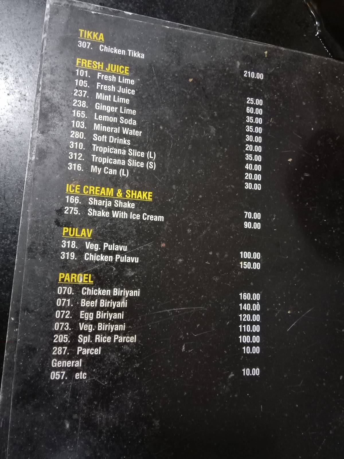 Menu at Alankar Restaurant, Thrissur, Post Office Rd