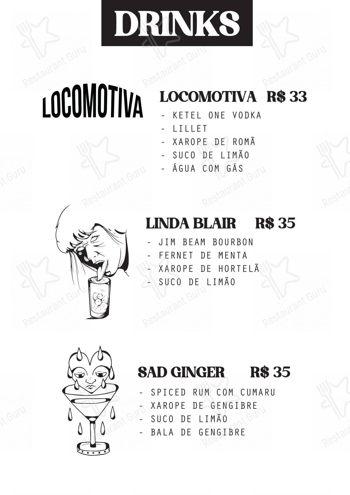 Menu em ToT BAR, Piracicaba