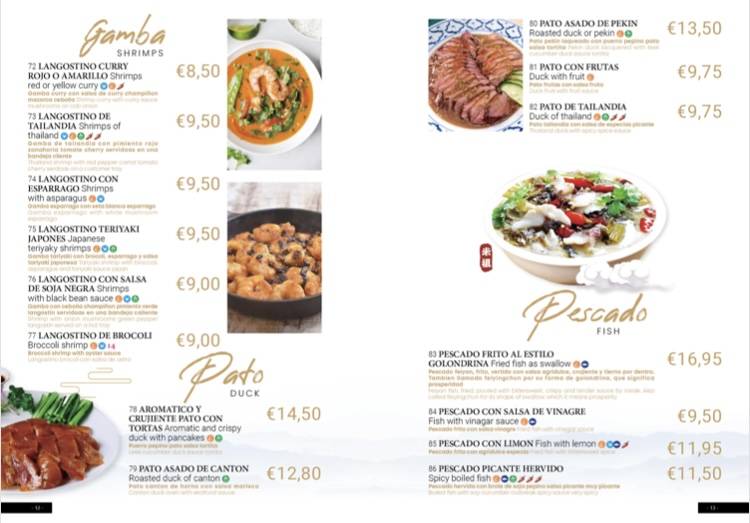 Menu at Mizu restaurant, Torrevieja, Av. de las Cortes Valencianas