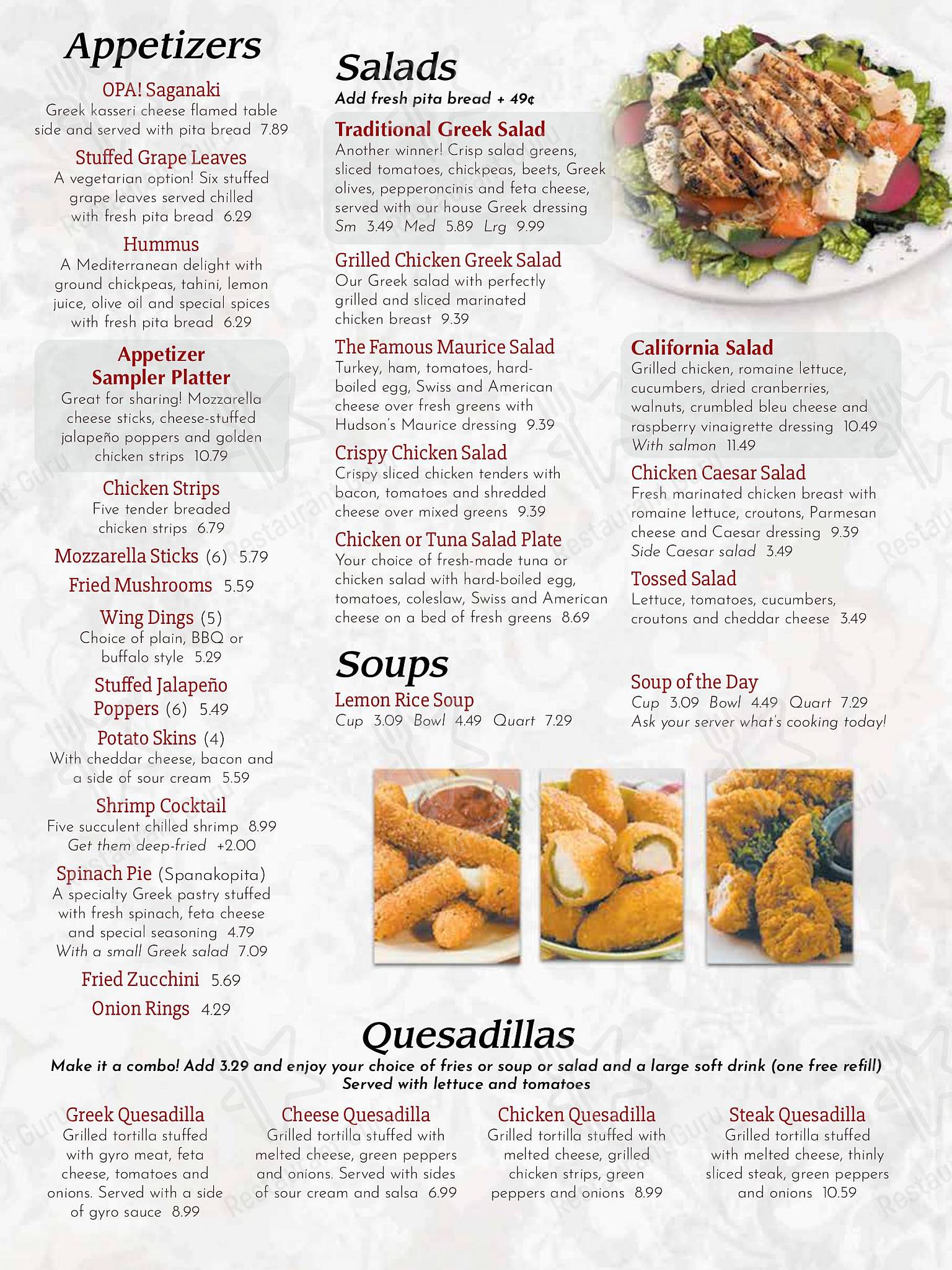 Menu at Mimi's Diner restaurant, Township of Hamburg