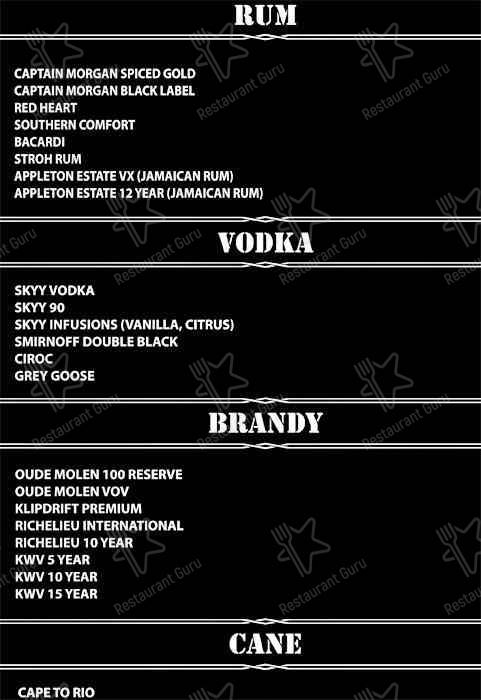 Menu at Trumps Grillhouse and Butchery pub & bar, Sandton