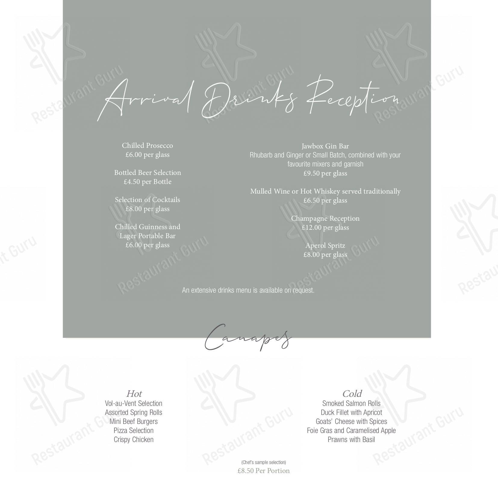 Menu at Tullyglass Hotel and Residences pub & bar, Ballymena
