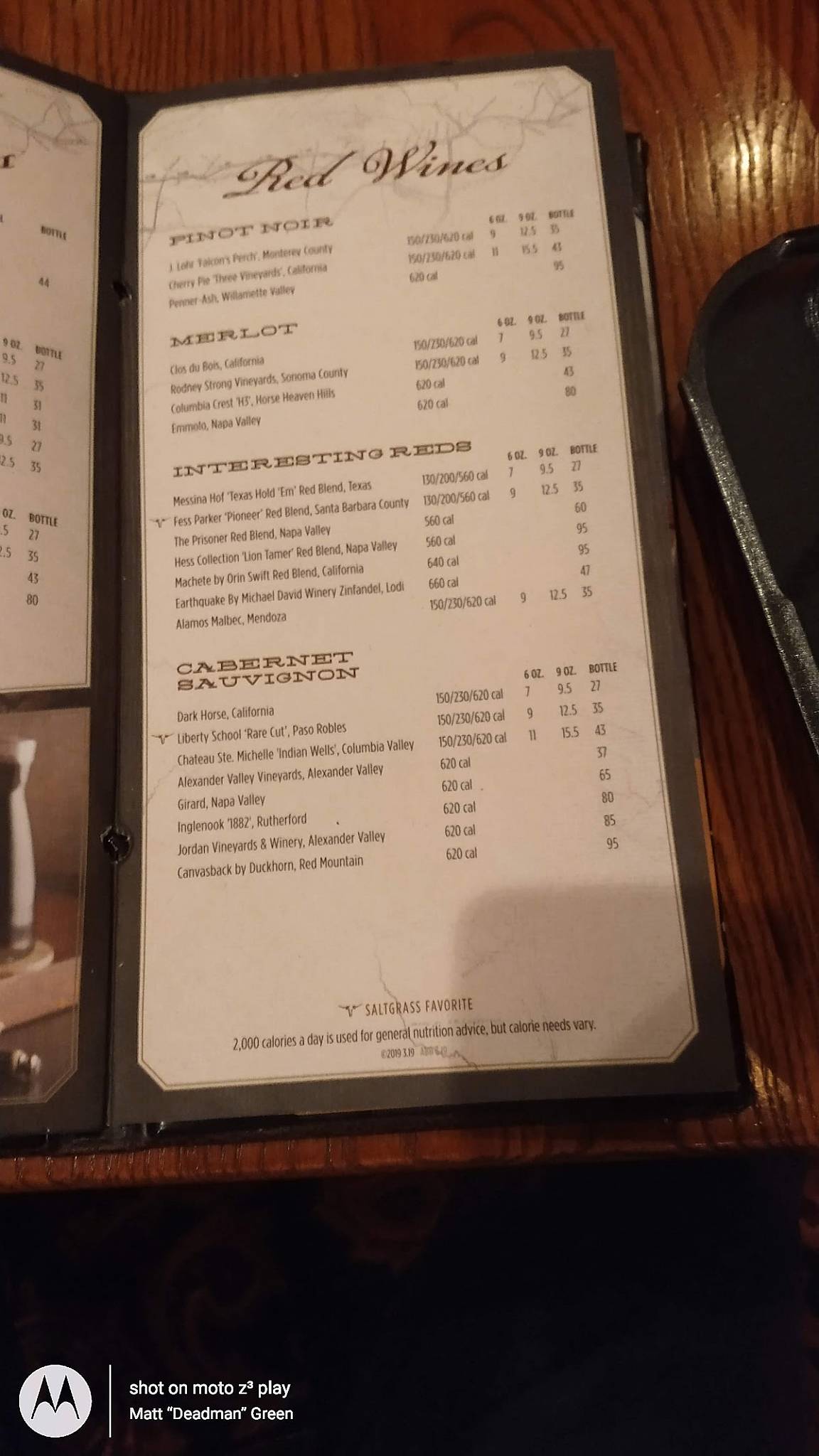 Menu at Saltgrass Steak House steakhouse, Tyler