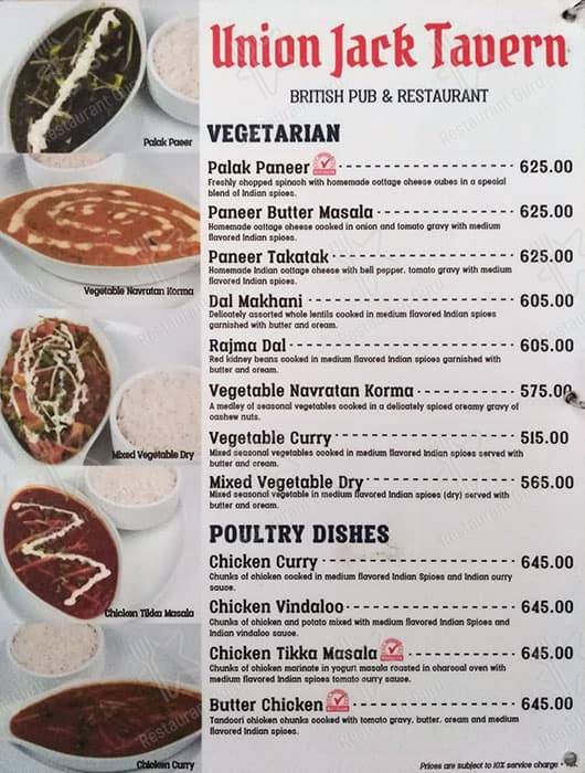 Menu at Union Jack Tavern - Makati pub & bar, Makati