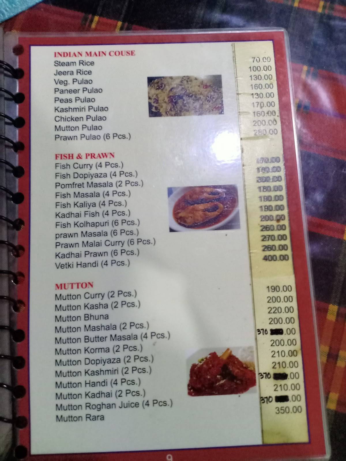 Menu at New Urmila Restora, Uttarpara Kotrung