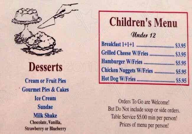 Menu at Valley Inn Restaurant, Lakewood