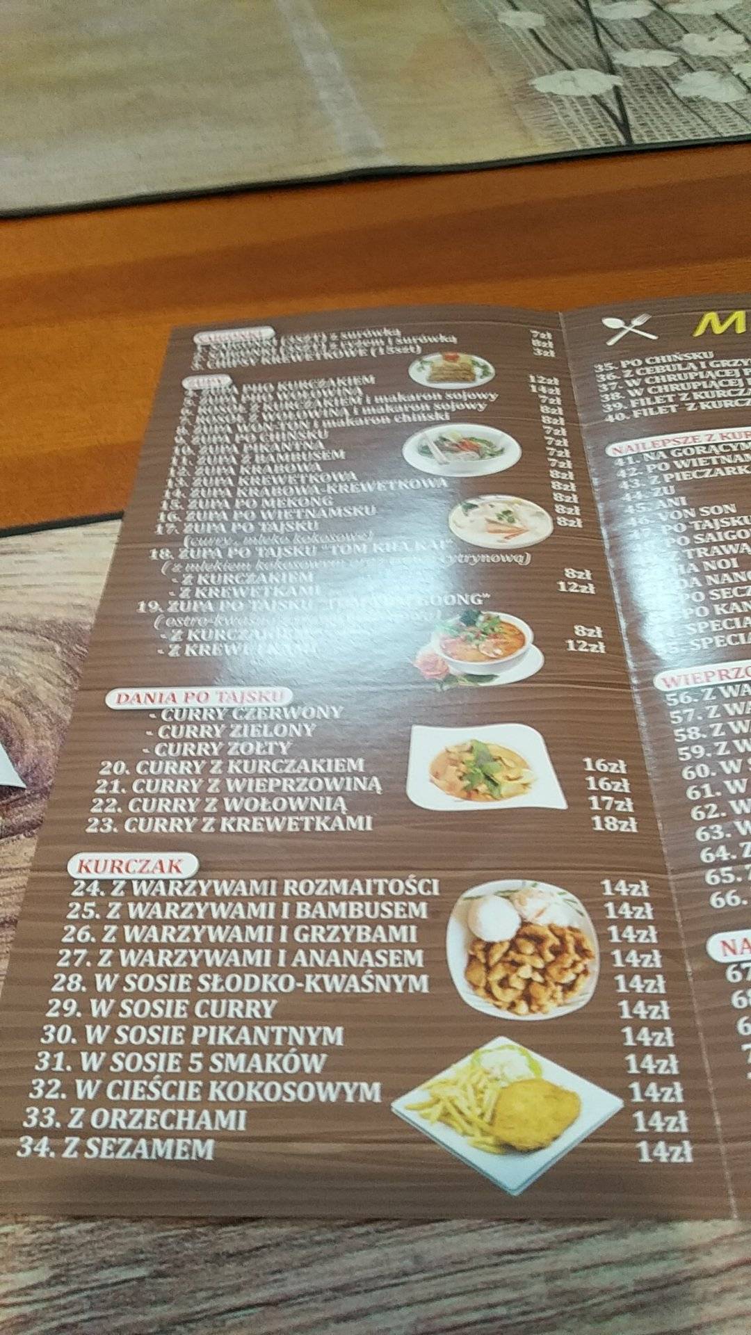 Menu at Van Son restaurant, Piaseczno, Raszyńska 4