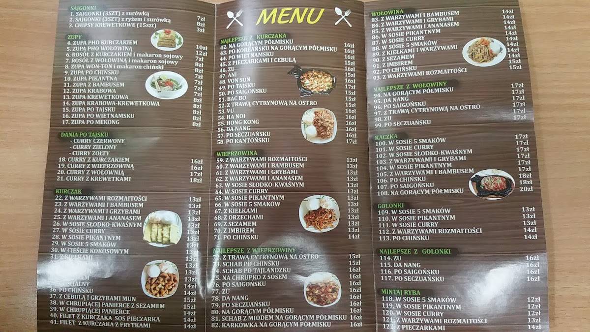 Menu at Van Son restaurant, Piaseczno, Raszyńska 4
