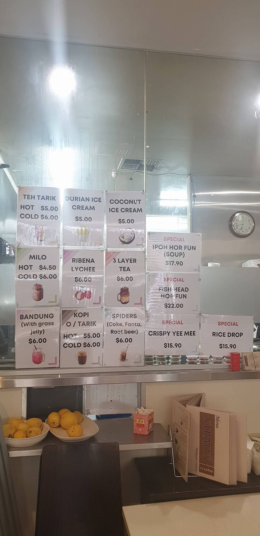 Menu at Straits Cafe Malaysian Restaurant, Wantirna South