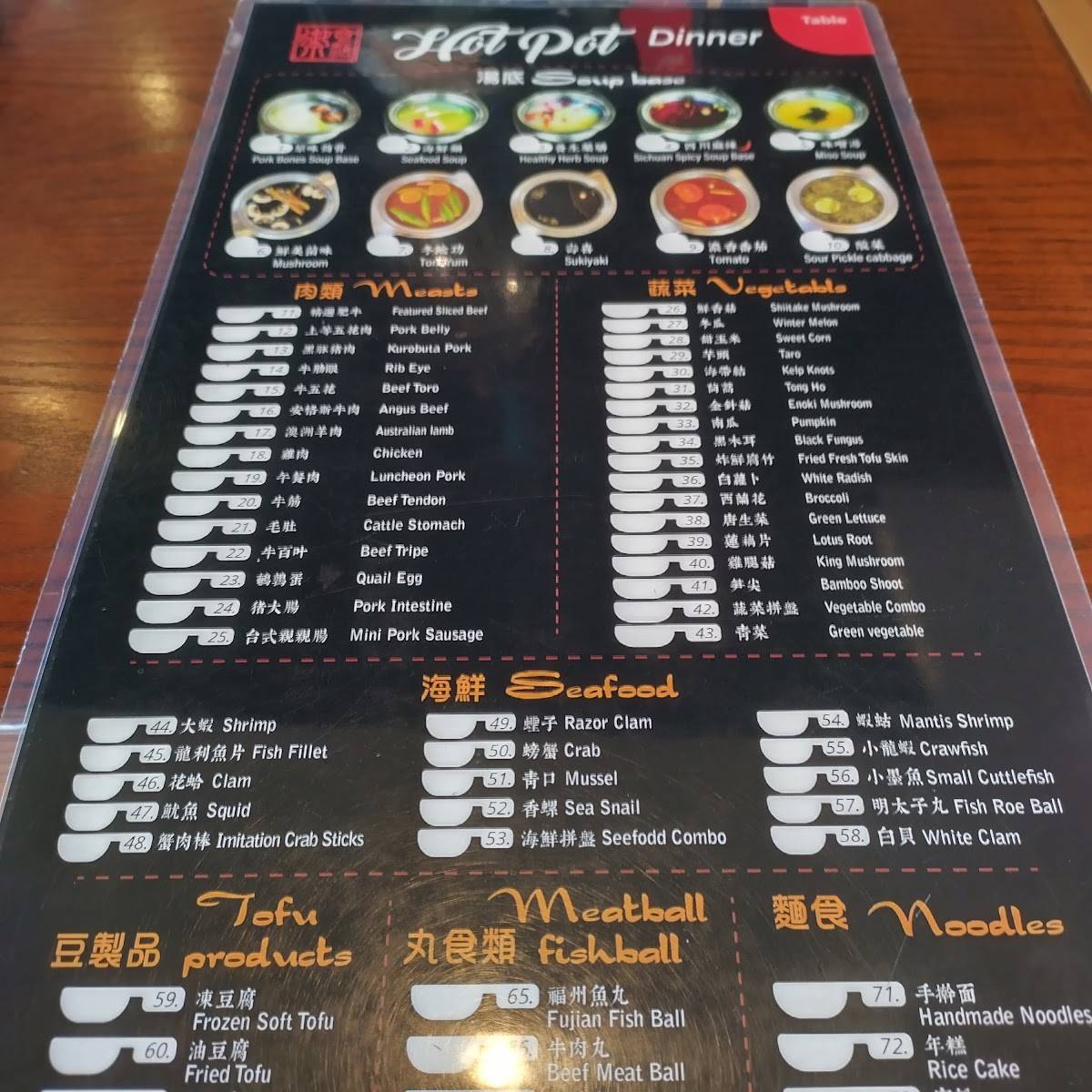 Menu at Warehouse Buffet BBQ, Foster City