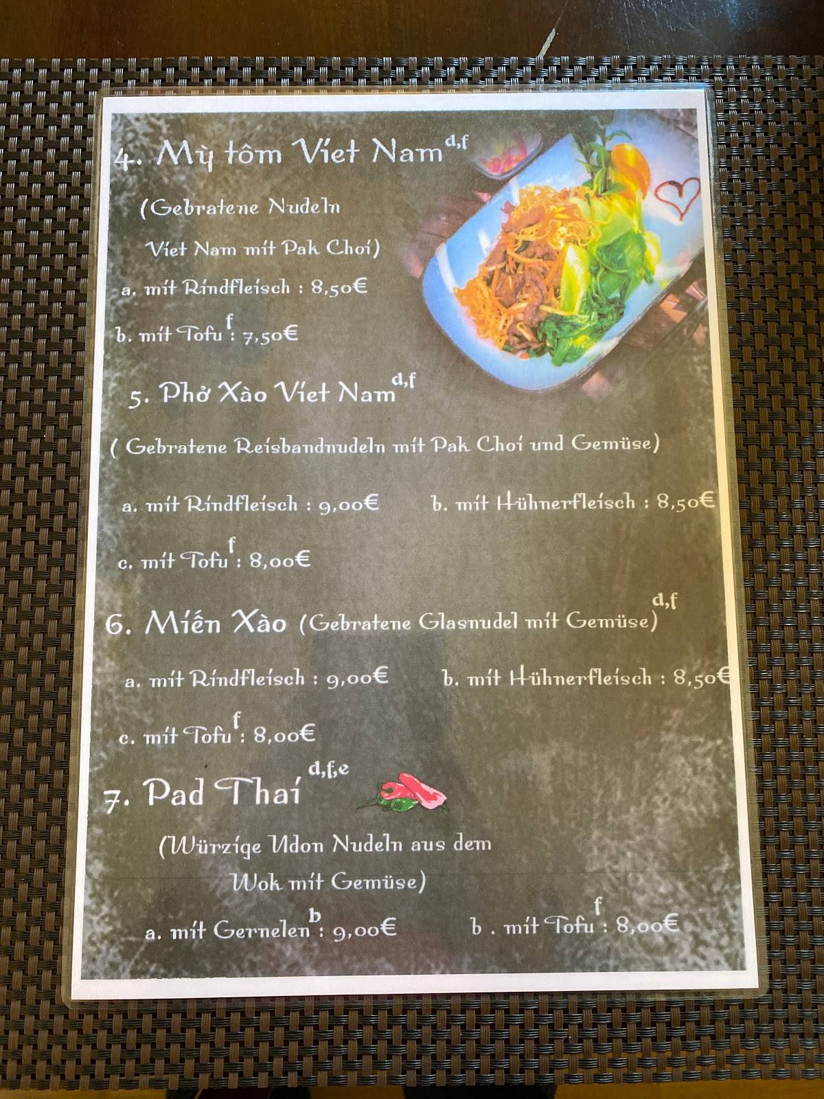 Menu at Asia Haus 23 restaurant, Weimar