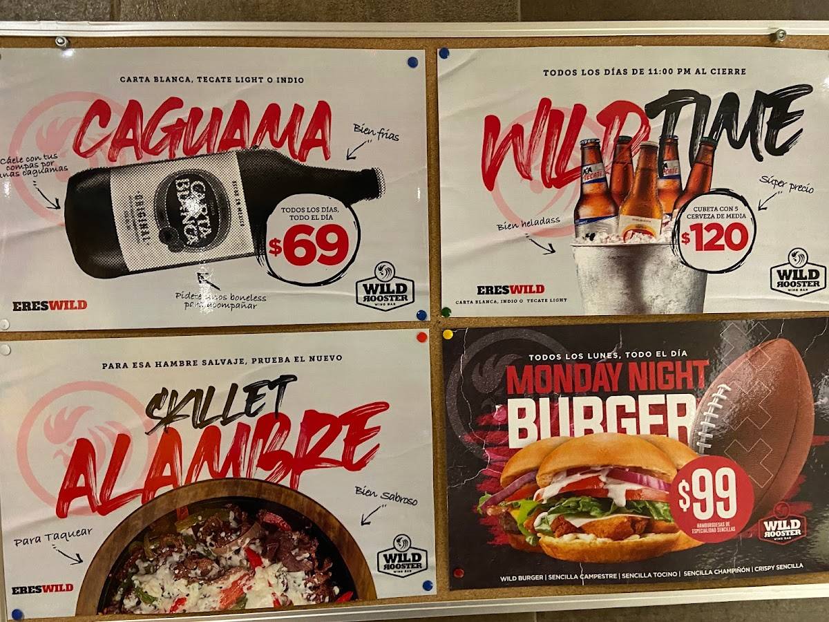 Carta del restaurante Wild Rooster Gómez Morin, Ciudad Juarez, Blvd ...
