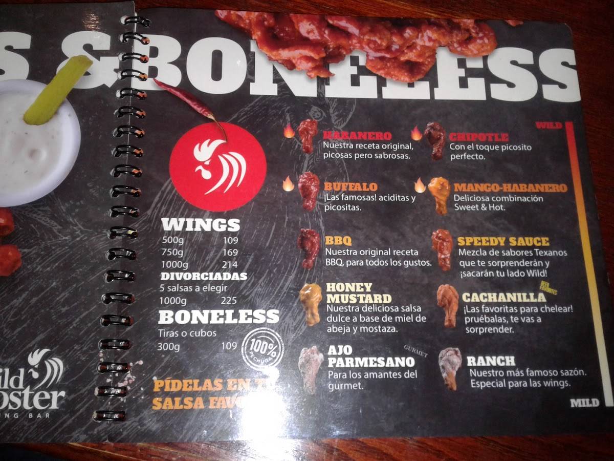 Carta del restaurante Wild Rooster Gómez Morin, Ciudad Juarez, Blvd ...