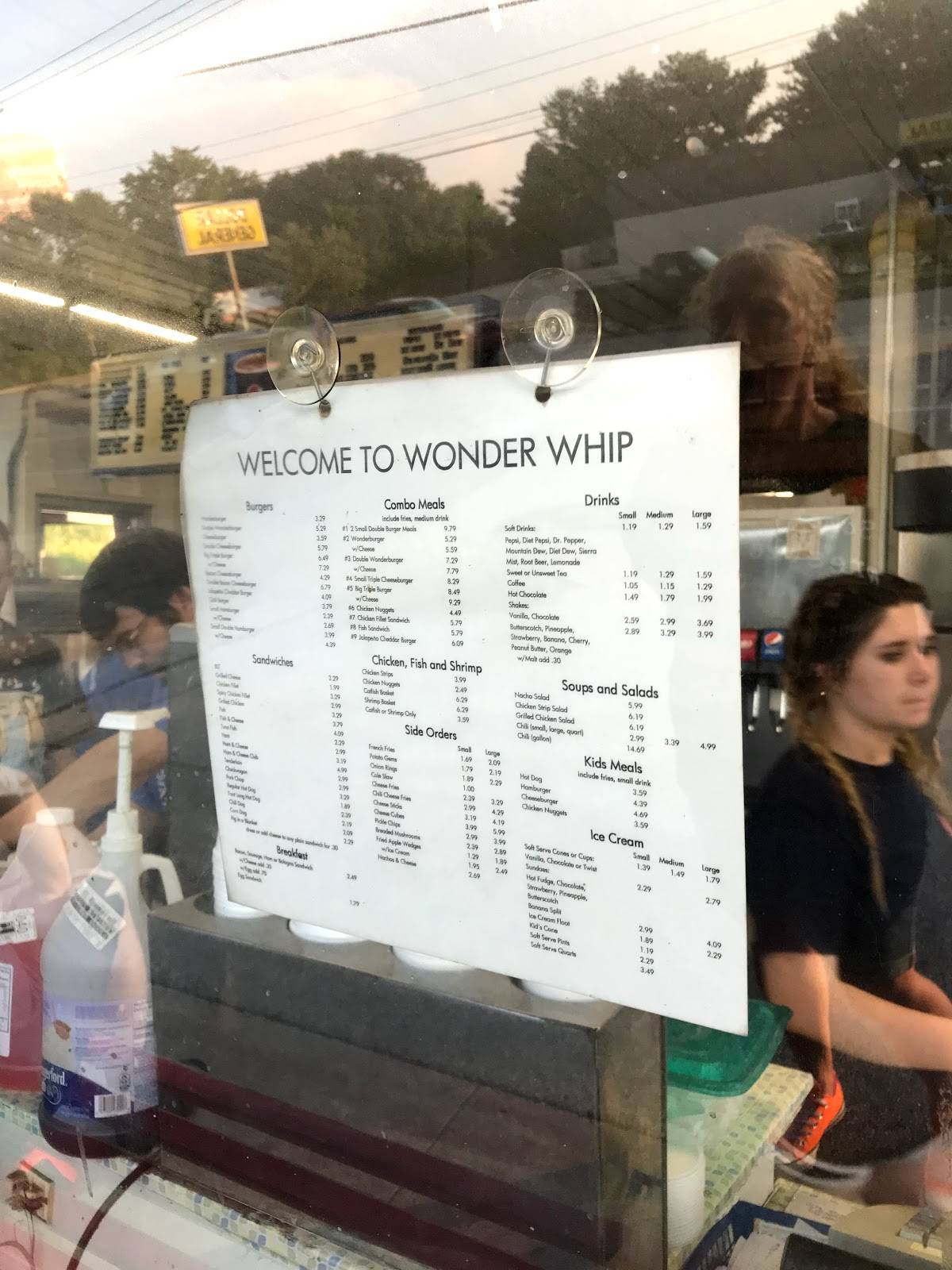 Menu at Wonder Whip restaurant, Owensboro, E 4th St