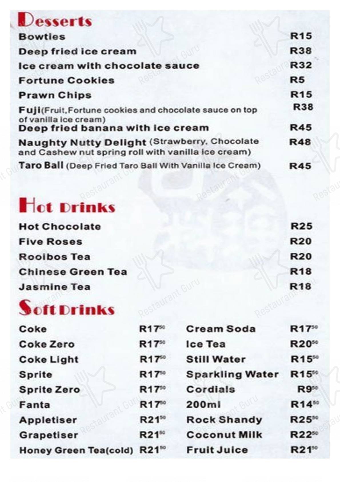 Menu at Yamakado Sushi Restaurant Fourways, Sandton