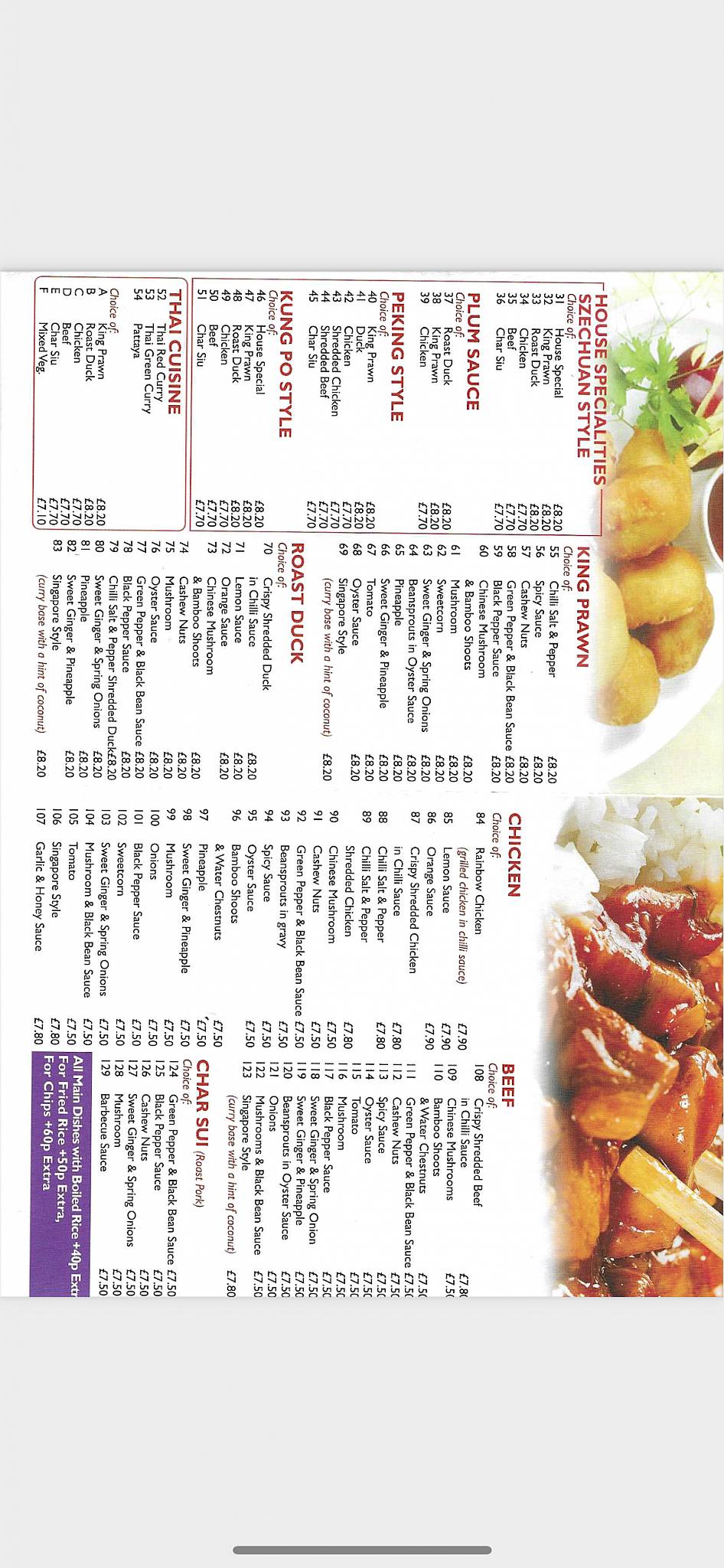 Menu at Yan Yan Chinese Take Away restaurant, Glasgow