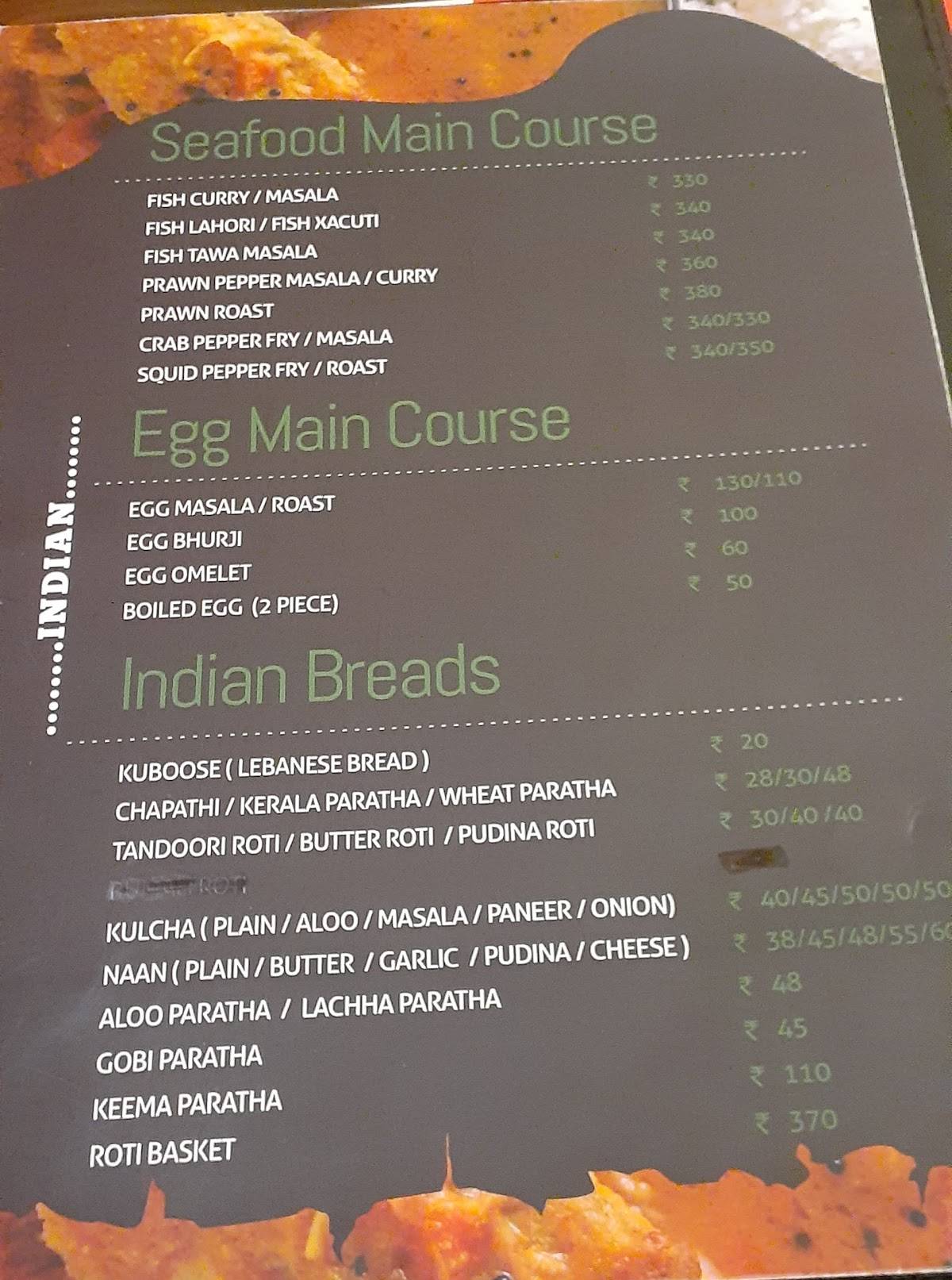 Menu at Zaitoon Restaurant, Madurai, Madurai