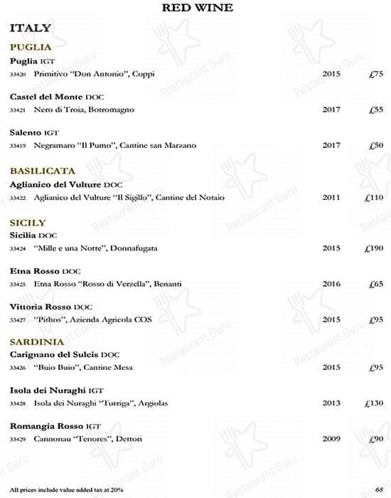 Menu at The Ritz Restaurant, London