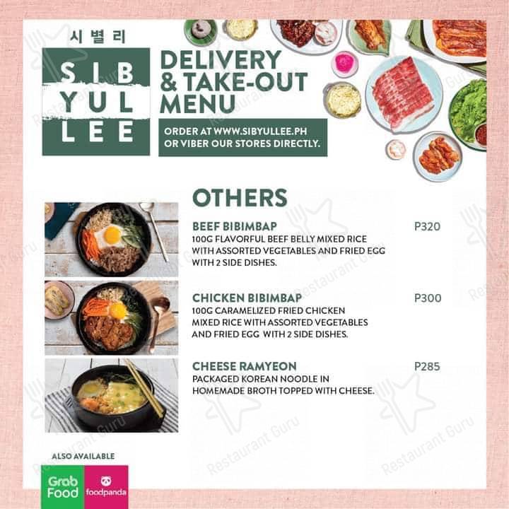 Menu at Sibyullee Unlimited Korean Barbecue (Alabang Town Center ...