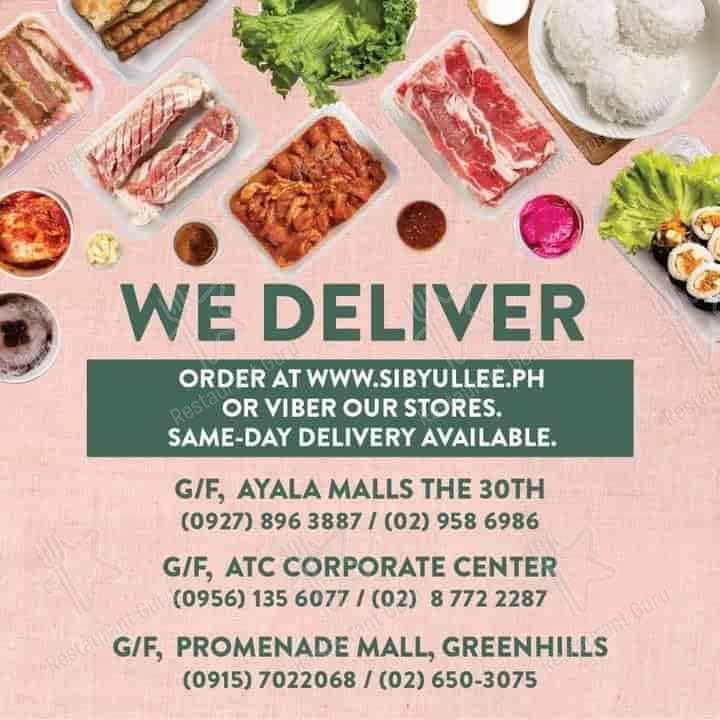 Menu at Sibyullee Unlimited Korean Barbecue (Alabang Town Center ...