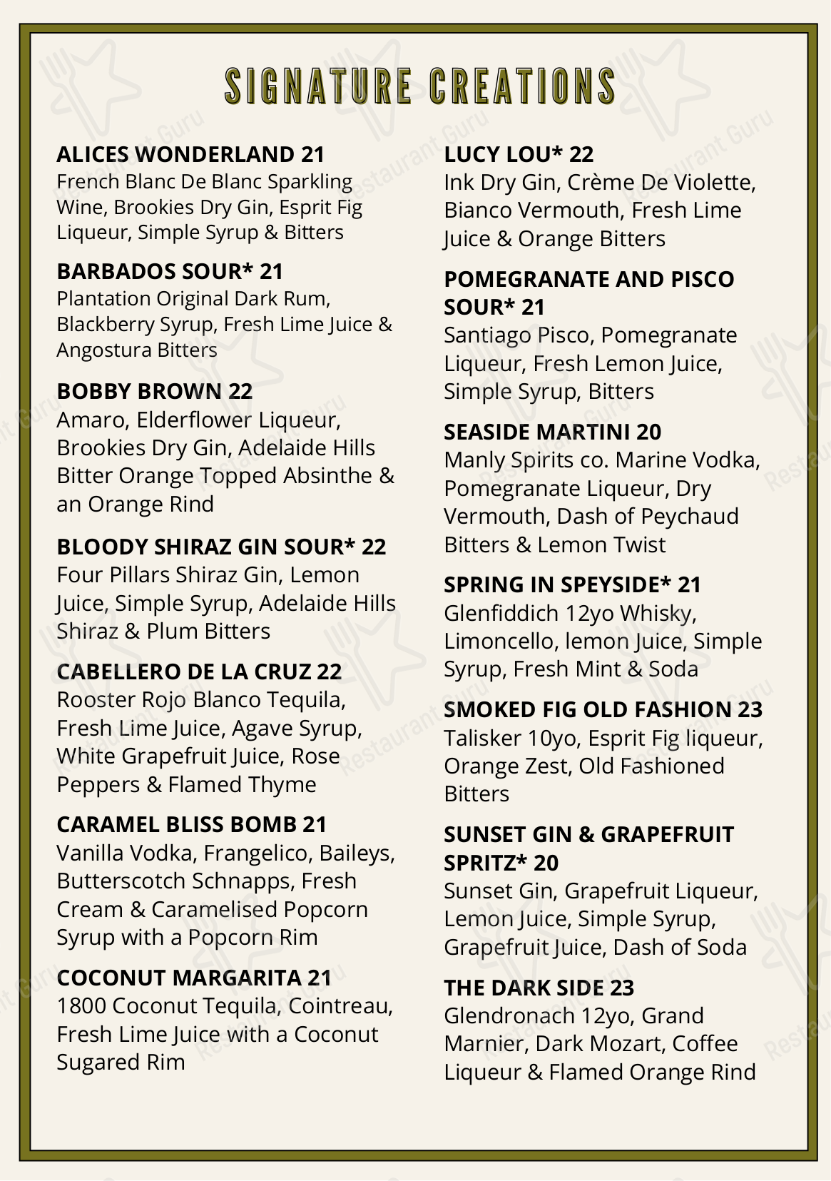 Menu at The Sherwood Hotel pub & bar, Lismore