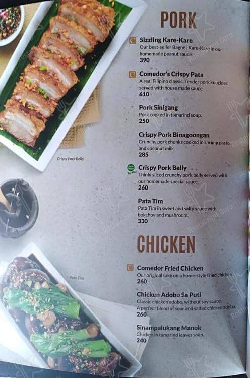 Menu at Comedor by Miguel and Maria restaurant, Marikina, 2f Mayor Gil ...