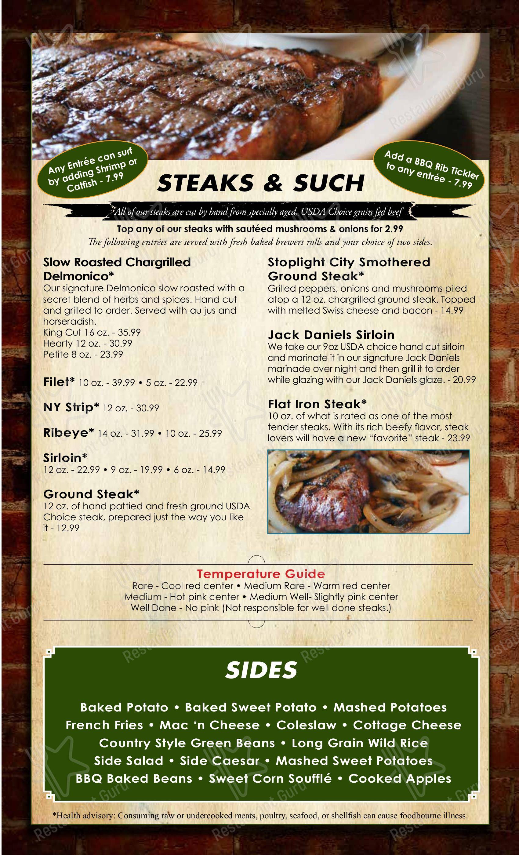 Menu at Half Moon Restaurant & Brewery, Kokomo