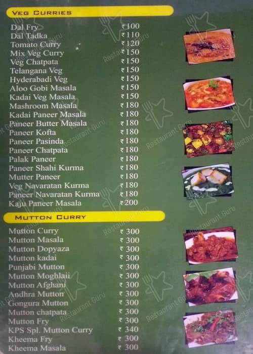 Menu at KPS RESTAURANT, Hyderabad