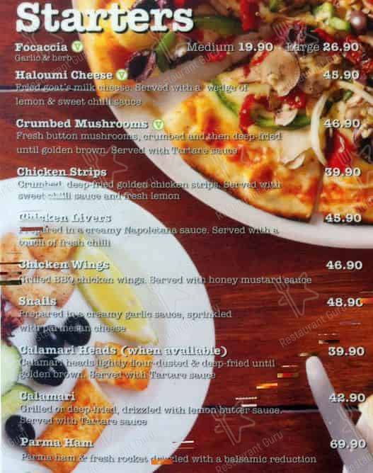 Menu at Mimmos Gateway restaurant, Umhlanga, G016