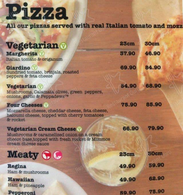 Menu at Mimmos Gateway restaurant, Umhlanga, G016