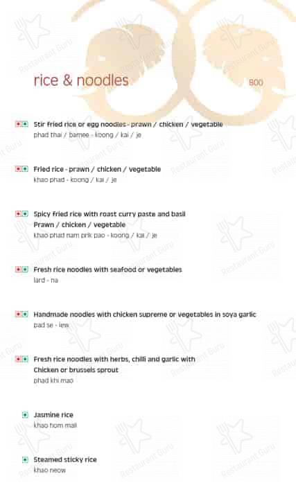Menu at Thai Naam, Mumbai