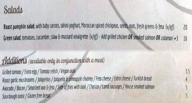 Menu at Two Beans at Carome Estate restaurant, Mernda