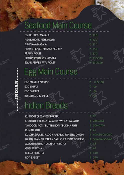 Menu at Zaitoon Restaurant, Madurai, Madurai