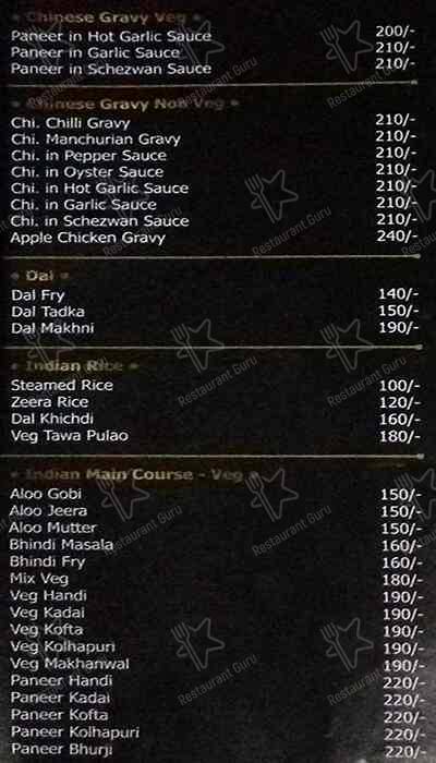 Menu at Zyka Restaurant, Mumbai, 410
