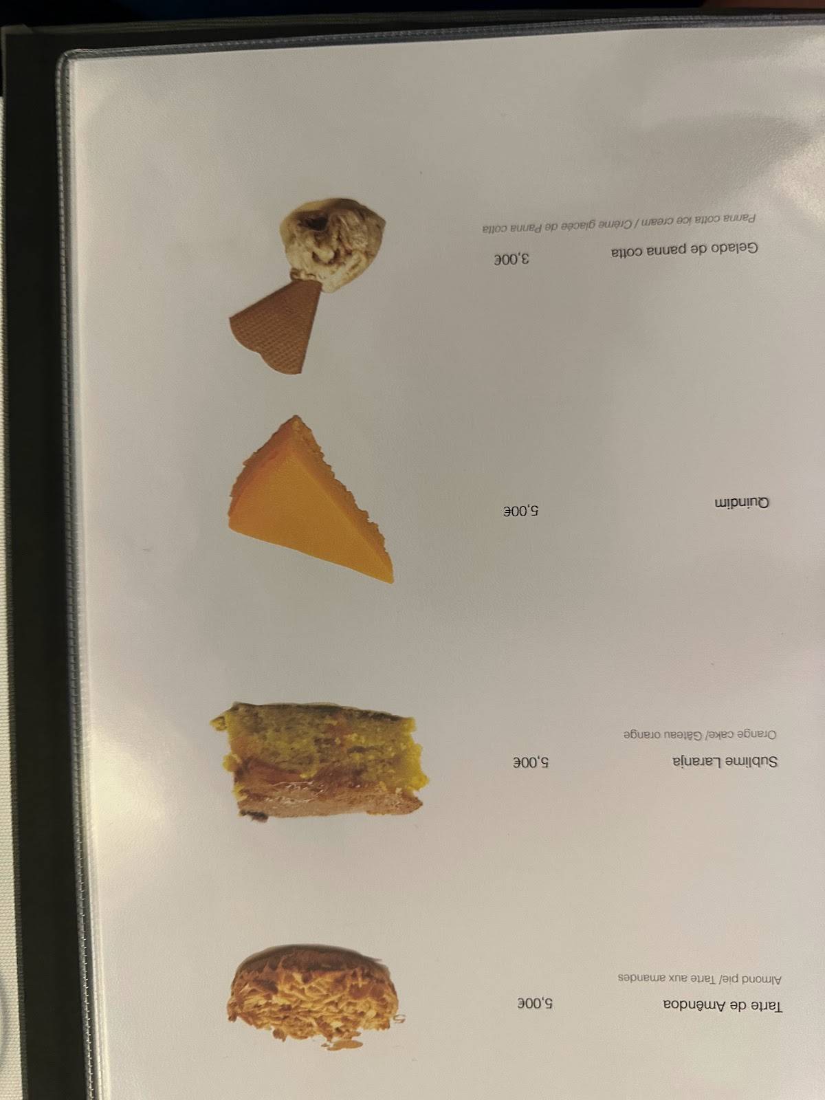 Menu at 5 Oceanos restaurant, Matosinhos
