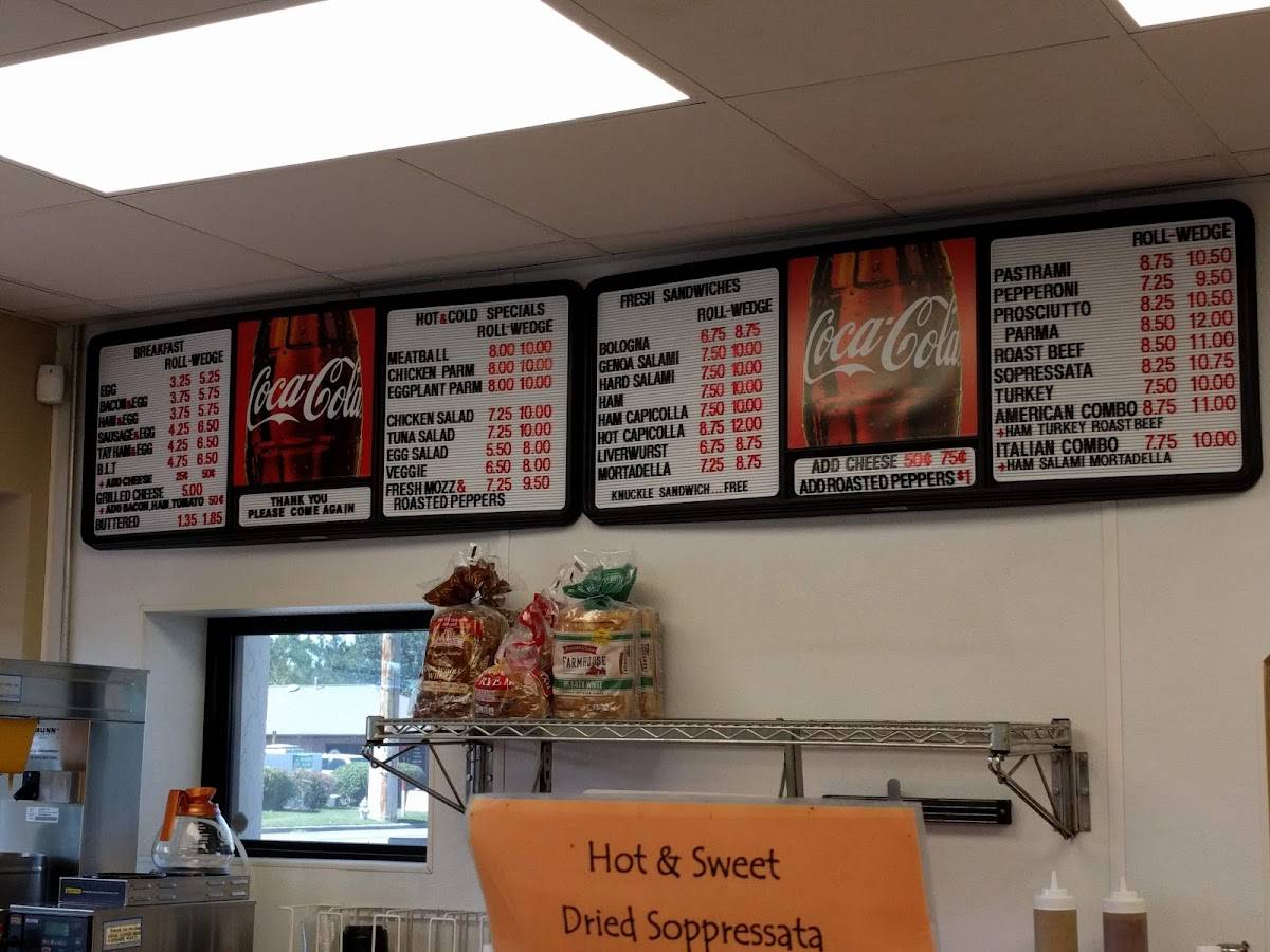 Menu at A Taste of Italy restaurant, Wilmington
