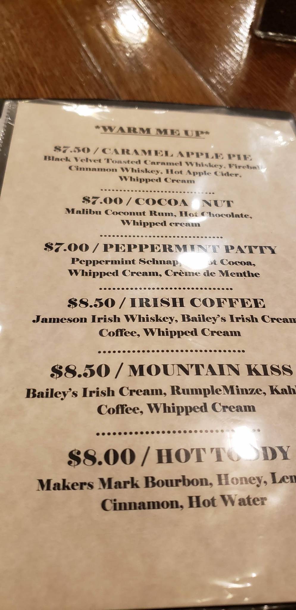 Menu at Acorn Saloon & Feeding Station pub & bar, Colville